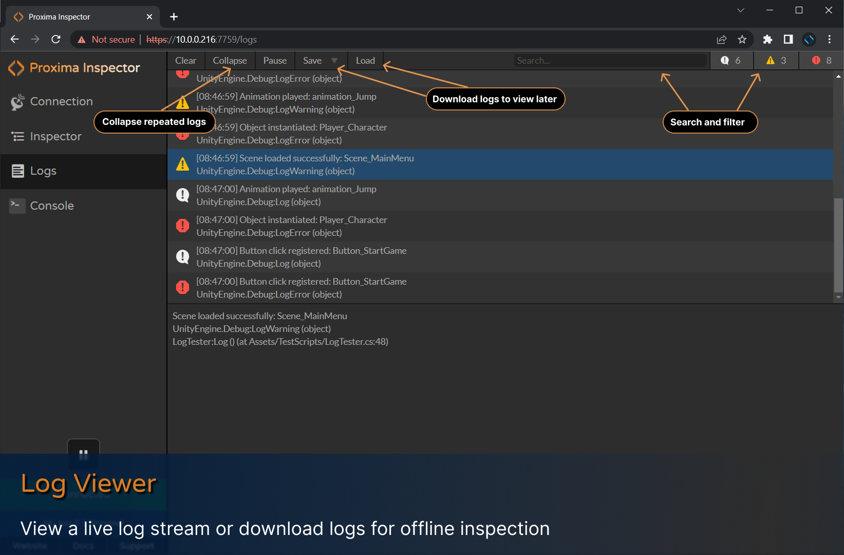 Showcase I Made A Website To View Unity Log Files Unity Forum 7160